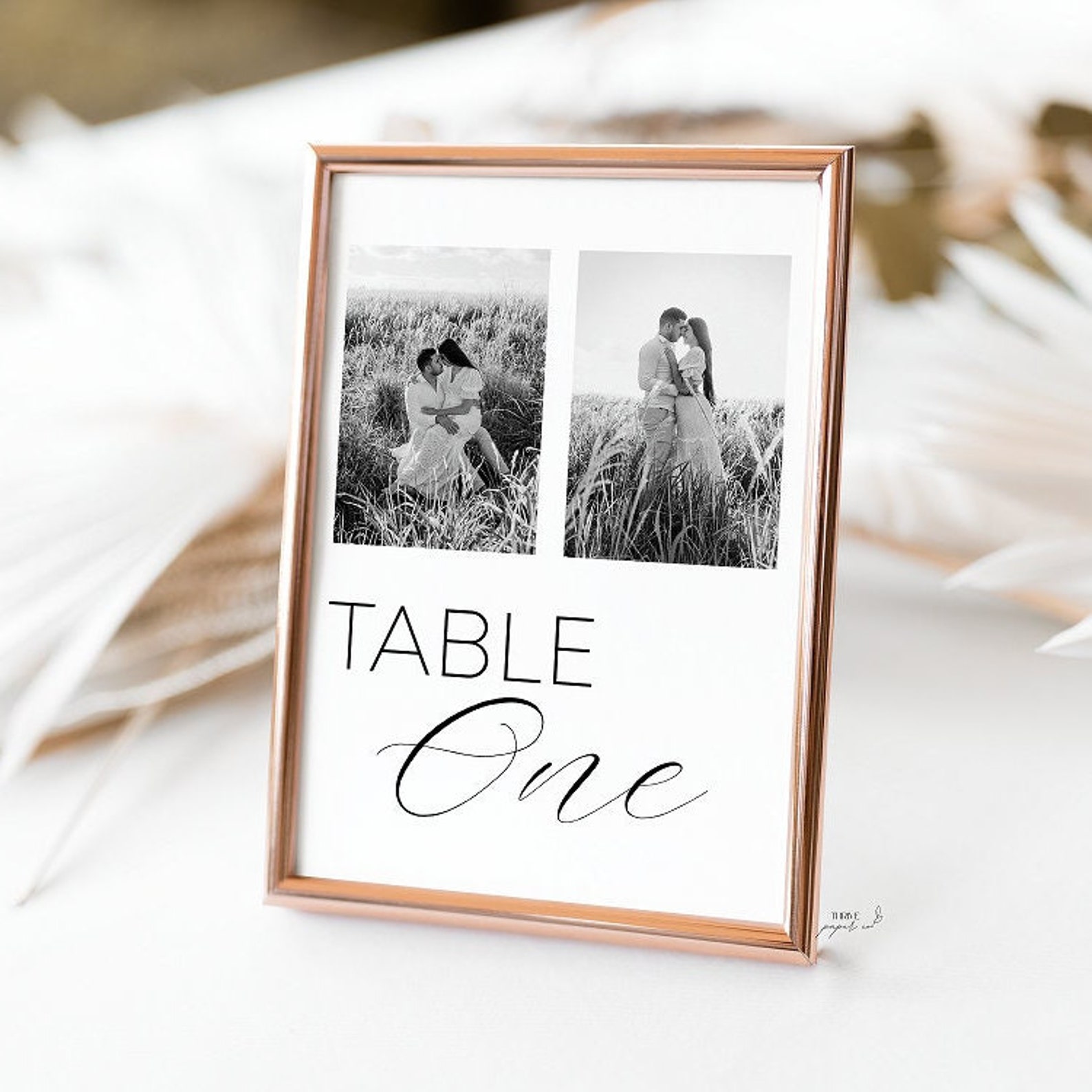 Table Number Sign, Modern Table Numbers, Photo Table Numbers | Template ...