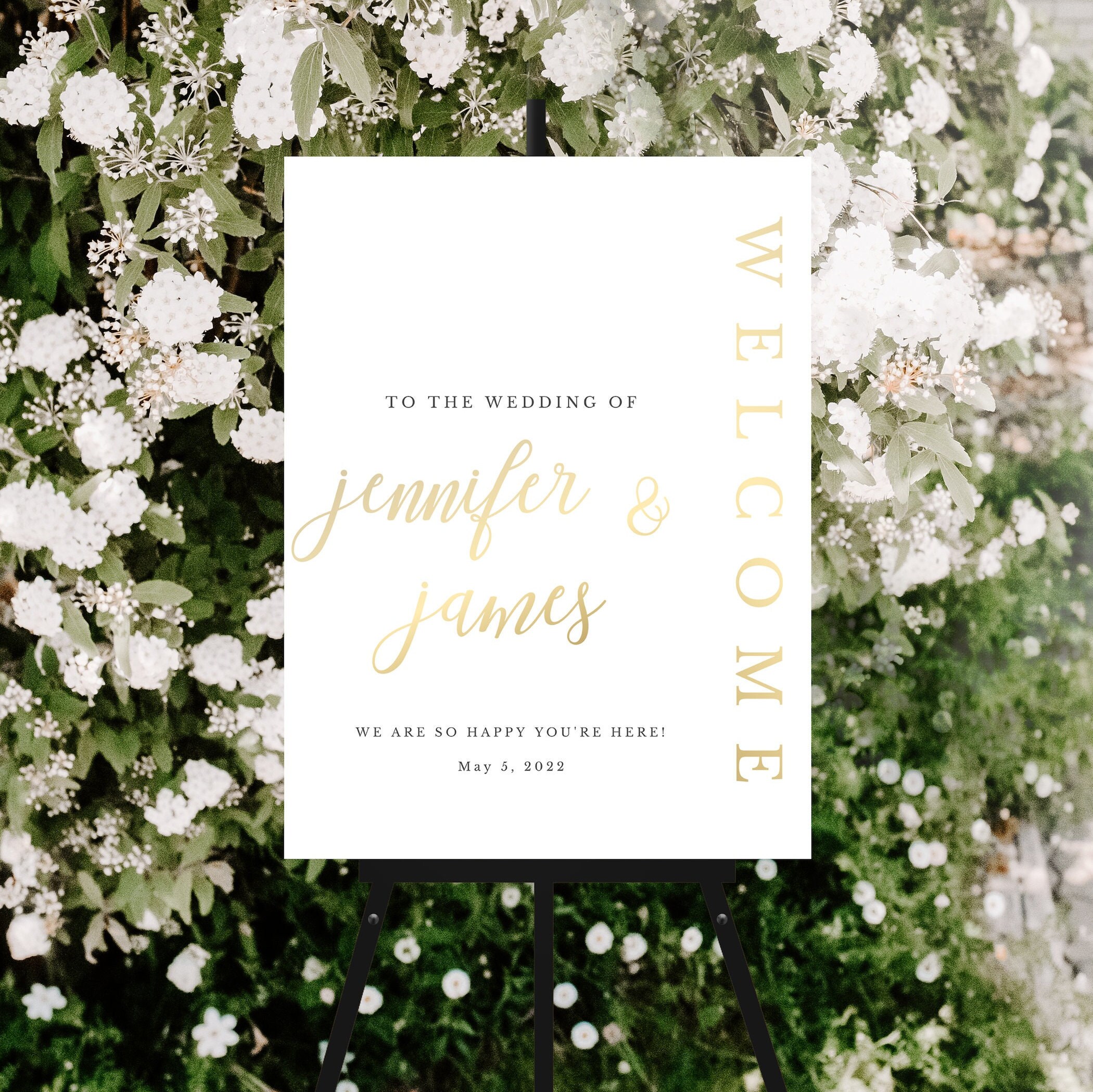 Modern Welcome Sign, Gold Welcome Sign, Wedding Welcome Sign | Template ...