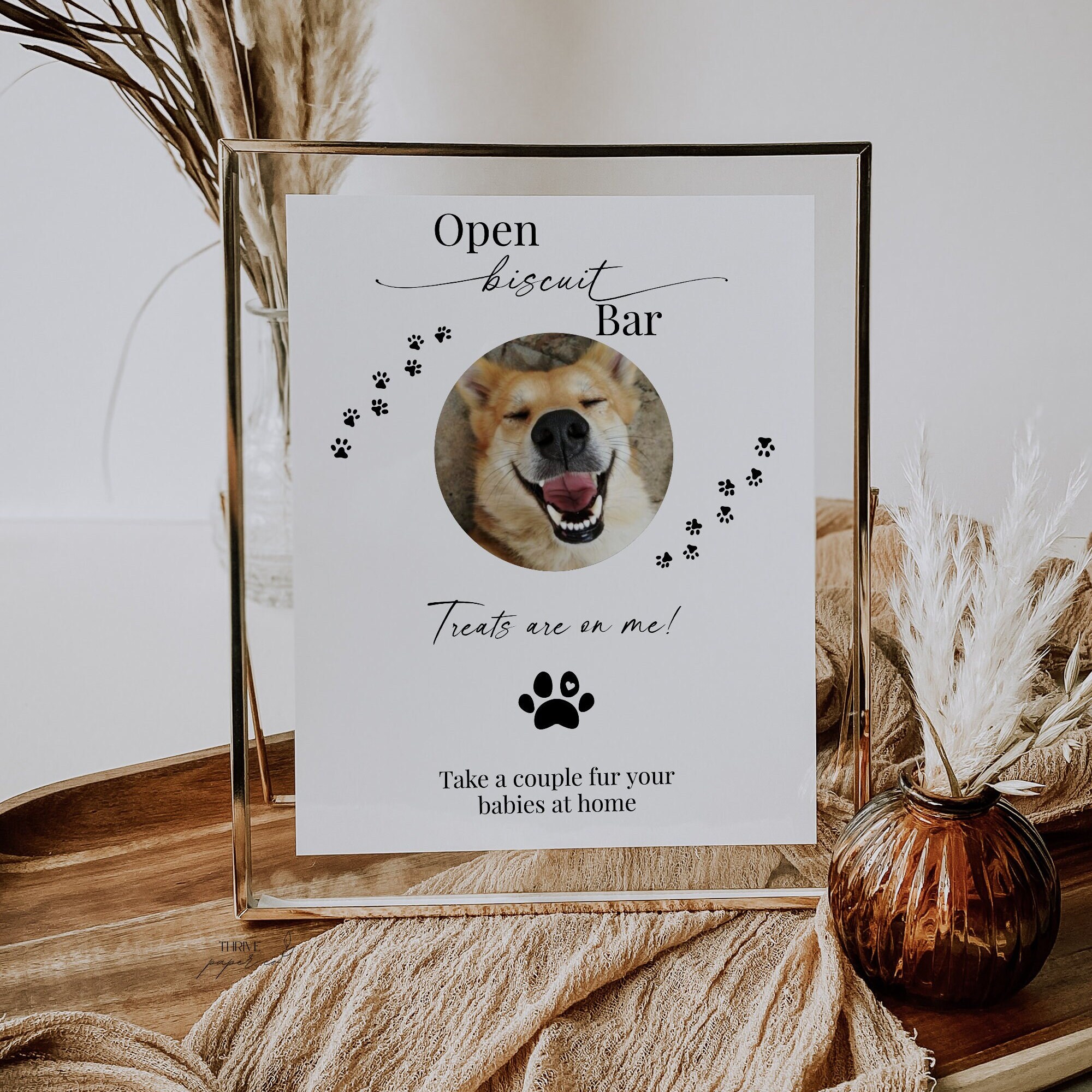 Open Biscuit Bar Sign, Dog Treat Sign, Wedding Biscuit Bar Sign ...