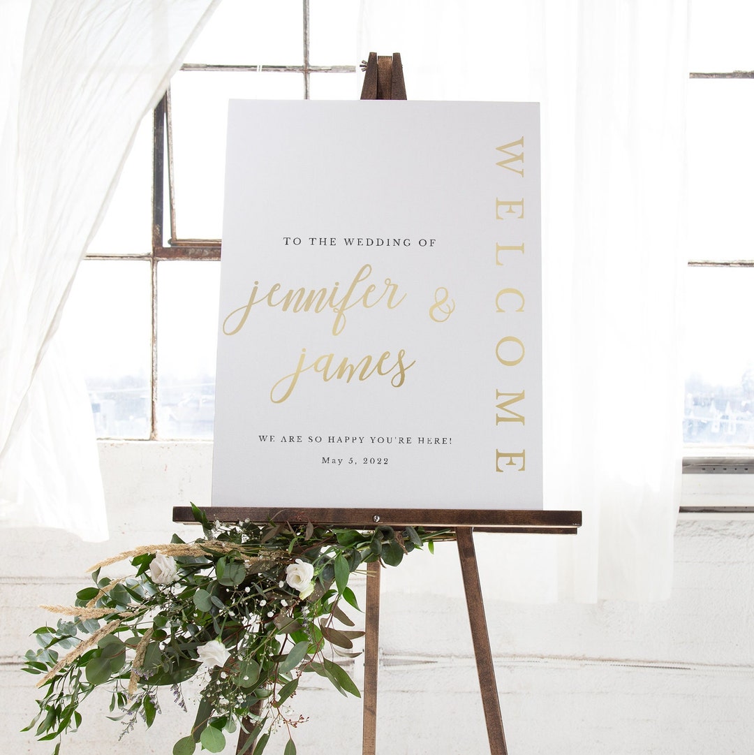 Modern Welcome Sign, Gold Welcome Sign, Wedding Welcome Sign | Template ...