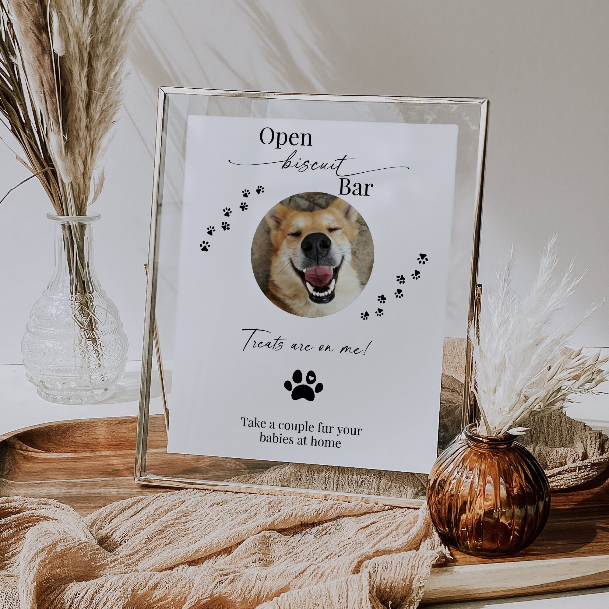 Open Biscuit Bar Sign, Dog Treat Sign, Wedding Biscuit Bar Sign ...