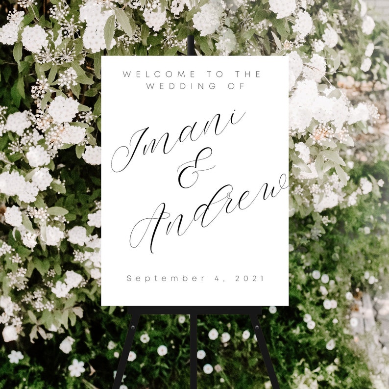 Wedding Welcome Sign Modern Welcome Sign Minimalist Wedding - Etsy
