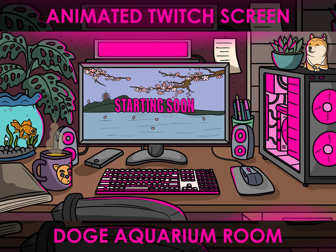 Doge Aquarium 4 Animated Lofi Twitch Screens Stream Screens Cozy Twitch ...