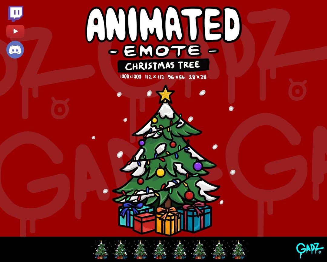 Animated Emote Christmas Tree for Twitch, Discord, Youtube (digital ...