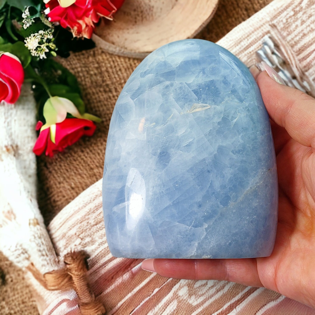 FLASHY Sky Blue XL Celestite Crystal, Celestine Stone, Display Cut ...