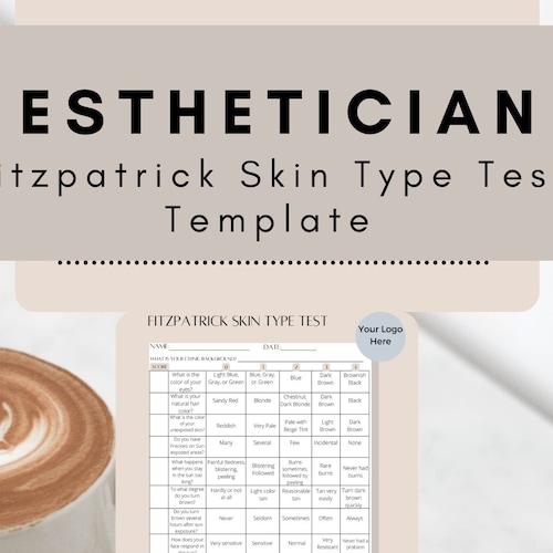 Skin Typing Assessment Form Template Fitzpatrick Skin Type - Etsy
