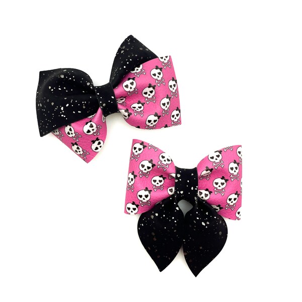 Skull Hair Bow - Etsy