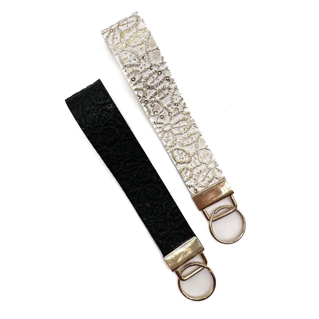 Embossed Lace Vegan Leather Key Fob Wristlets, Faux Leather, Lanyard ...