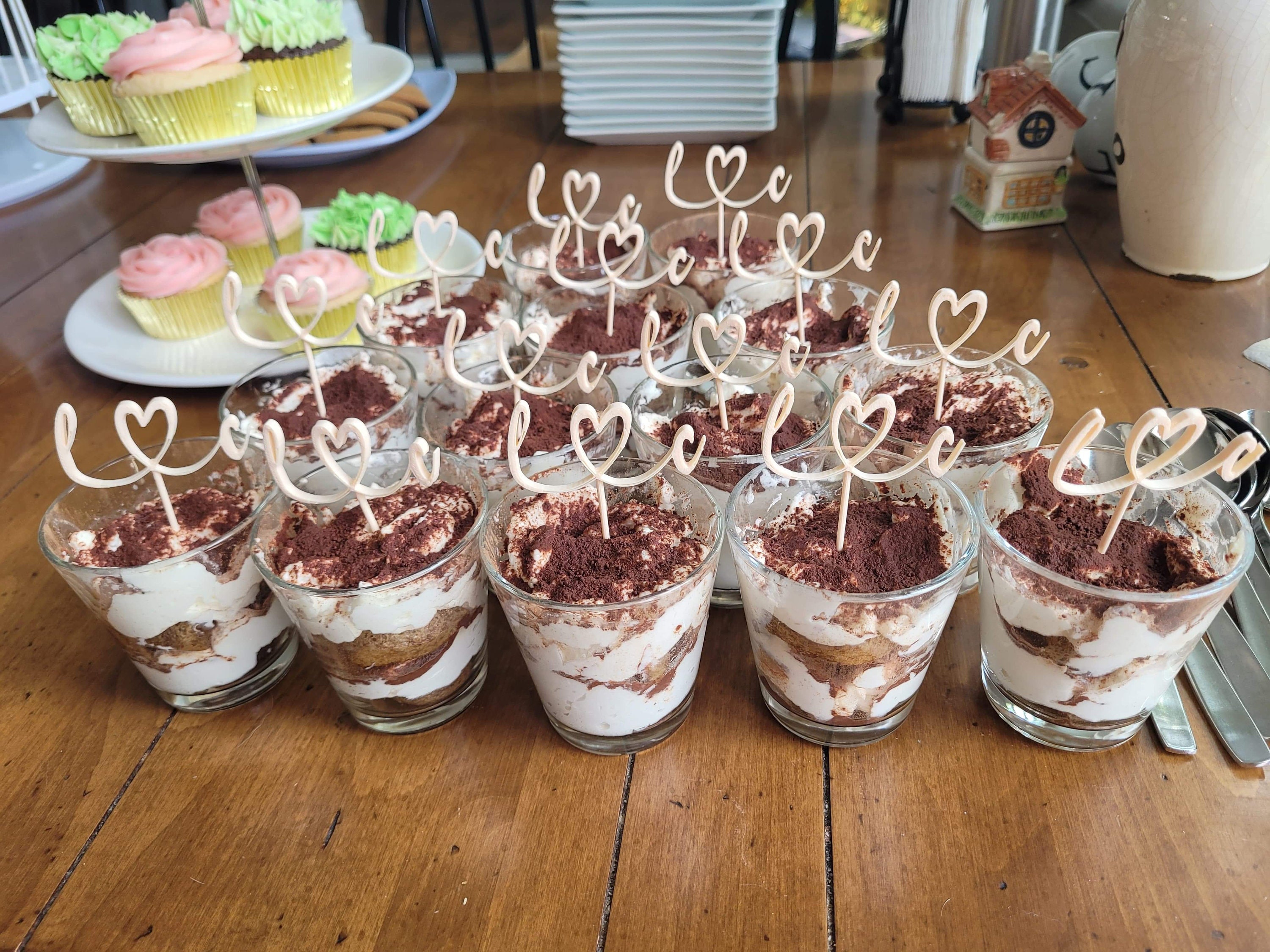 Custom Couple Initial Dessert Toppers, Reusable Cupcake Toppers ...