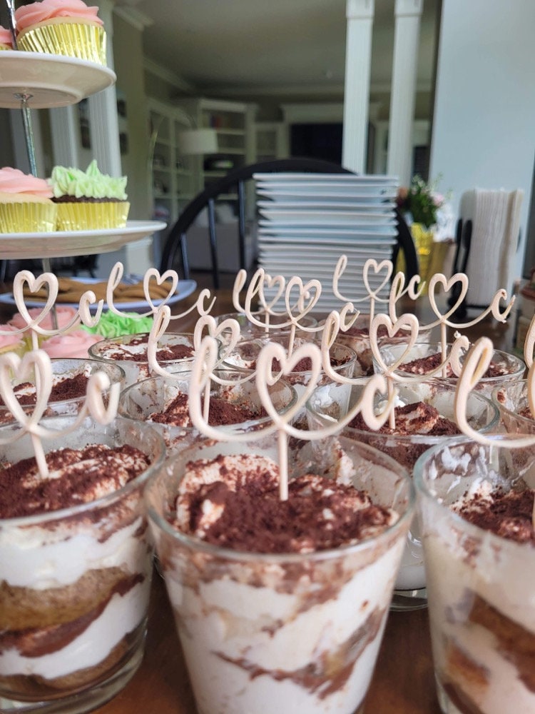 Custom Couple Initial Dessert Toppers, Reusable Cupcake Toppers ...