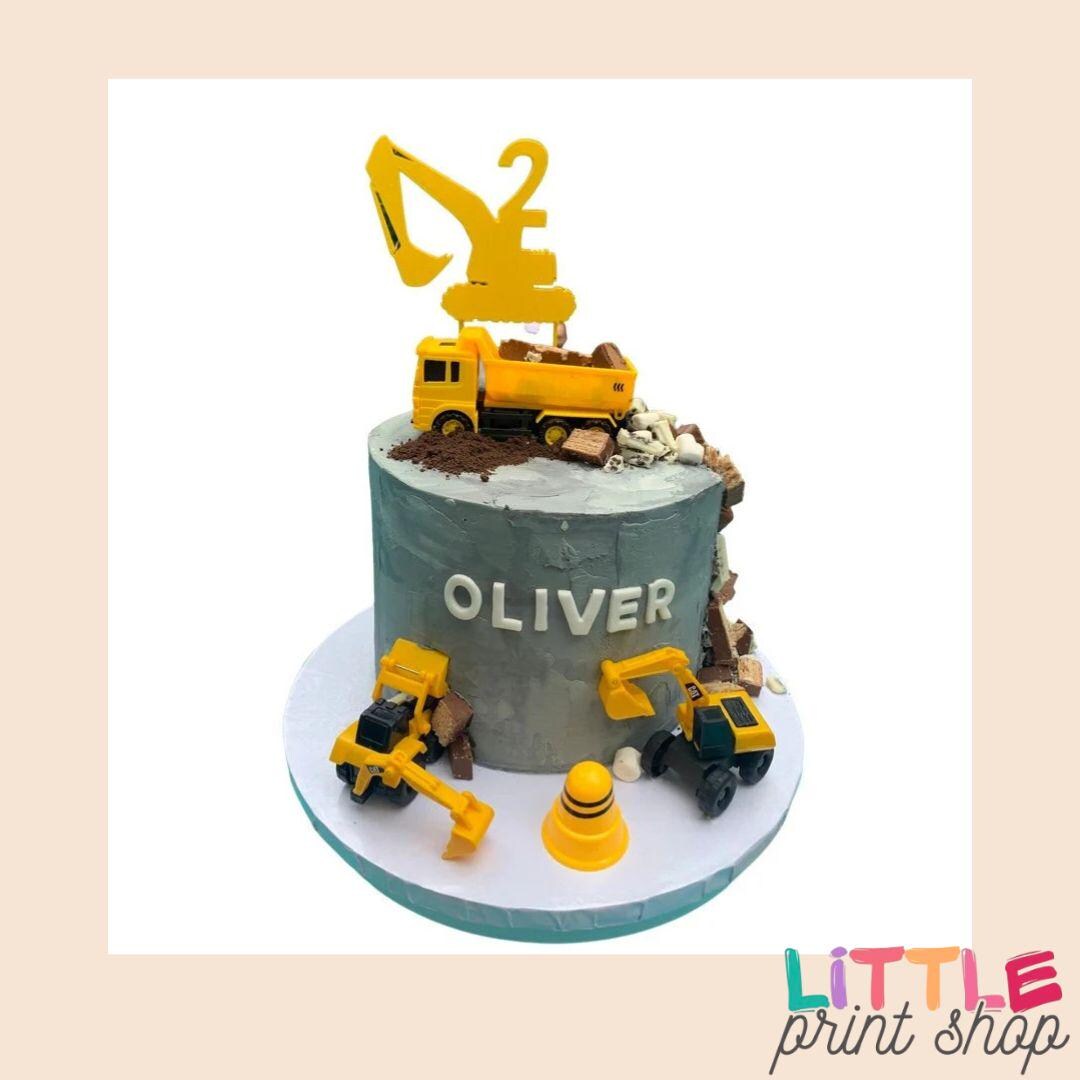 Custom Excavator Cake Topper: Construction Birthday Party Decor - Etsy