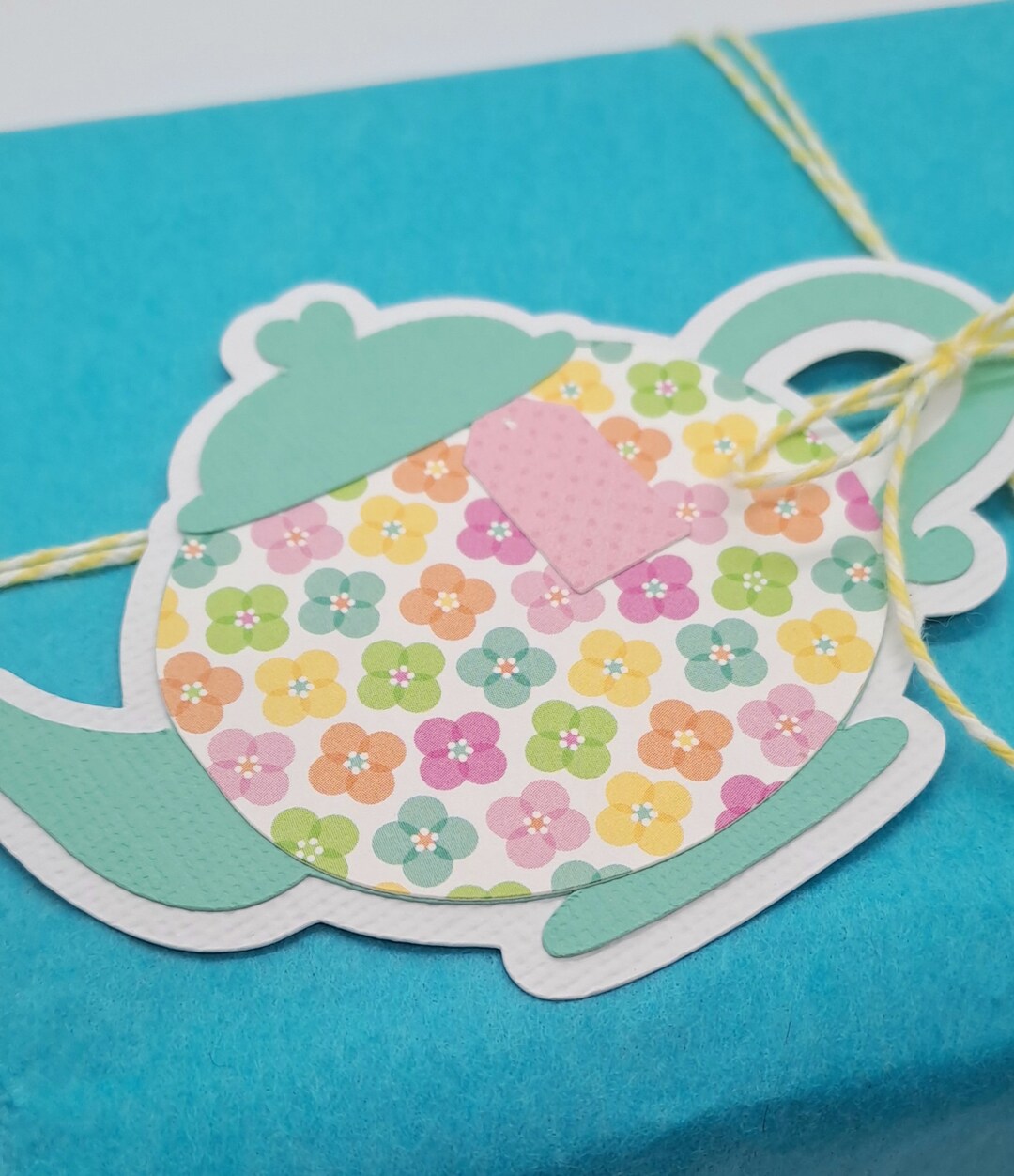 Handmade Teapot Gift Tag Set, Floral Paper Tags, Set of 6 - Etsy