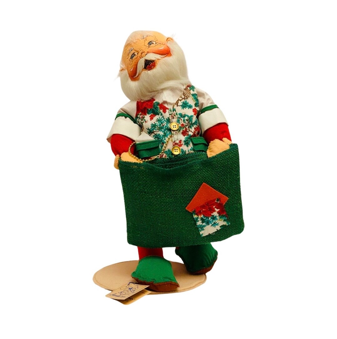 Annalee Santa Claus Large Standing Doll With Green Burlap Bag 1994 ...