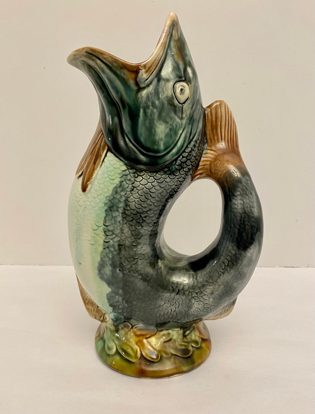 Antique 19th Century 10.75 Fish Pitcher Jug Vase. - Etsy