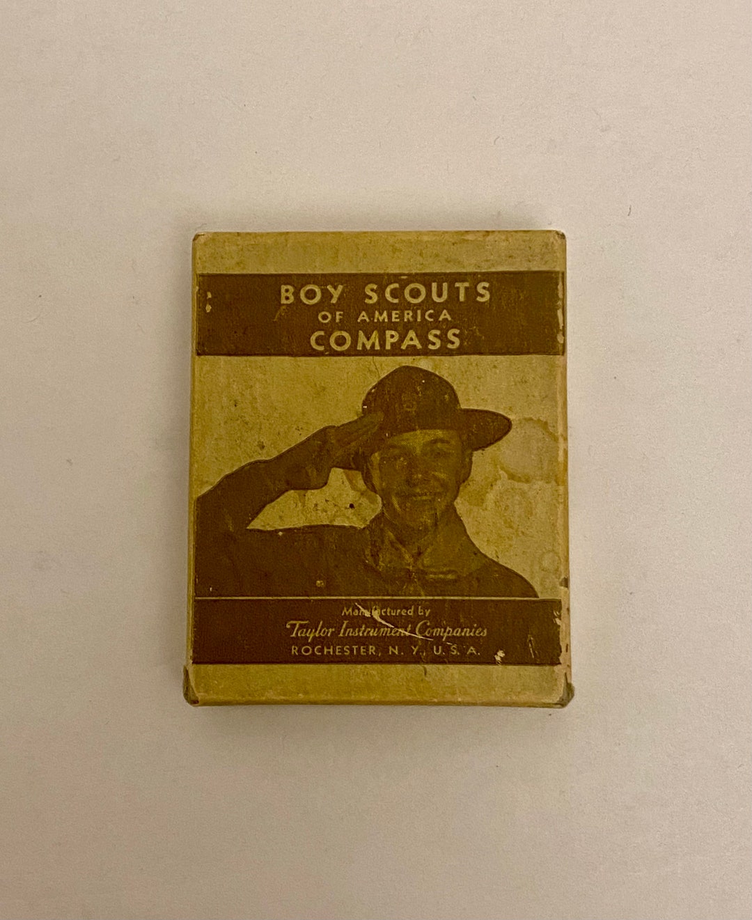 Vintage Boy Scouts of America Red Bakelite Taylor Bar Needle Compass W ...