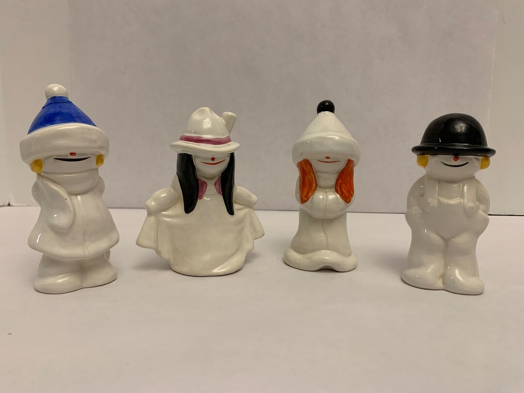 Lot of 4 Vintage Goebel W. Germany Whoosit Snow Girl Boy Figurines Holiday - Etsy
