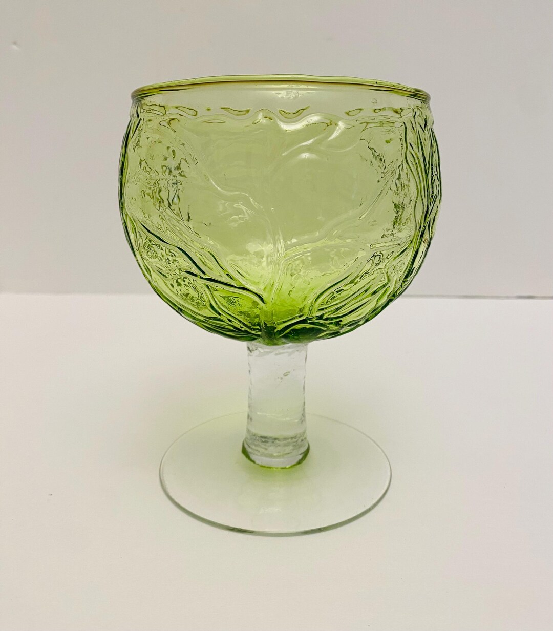 Vintage Secla Sigma Taste Setter 6 Tall Green Cabbage Leaf Glass 1 ...
