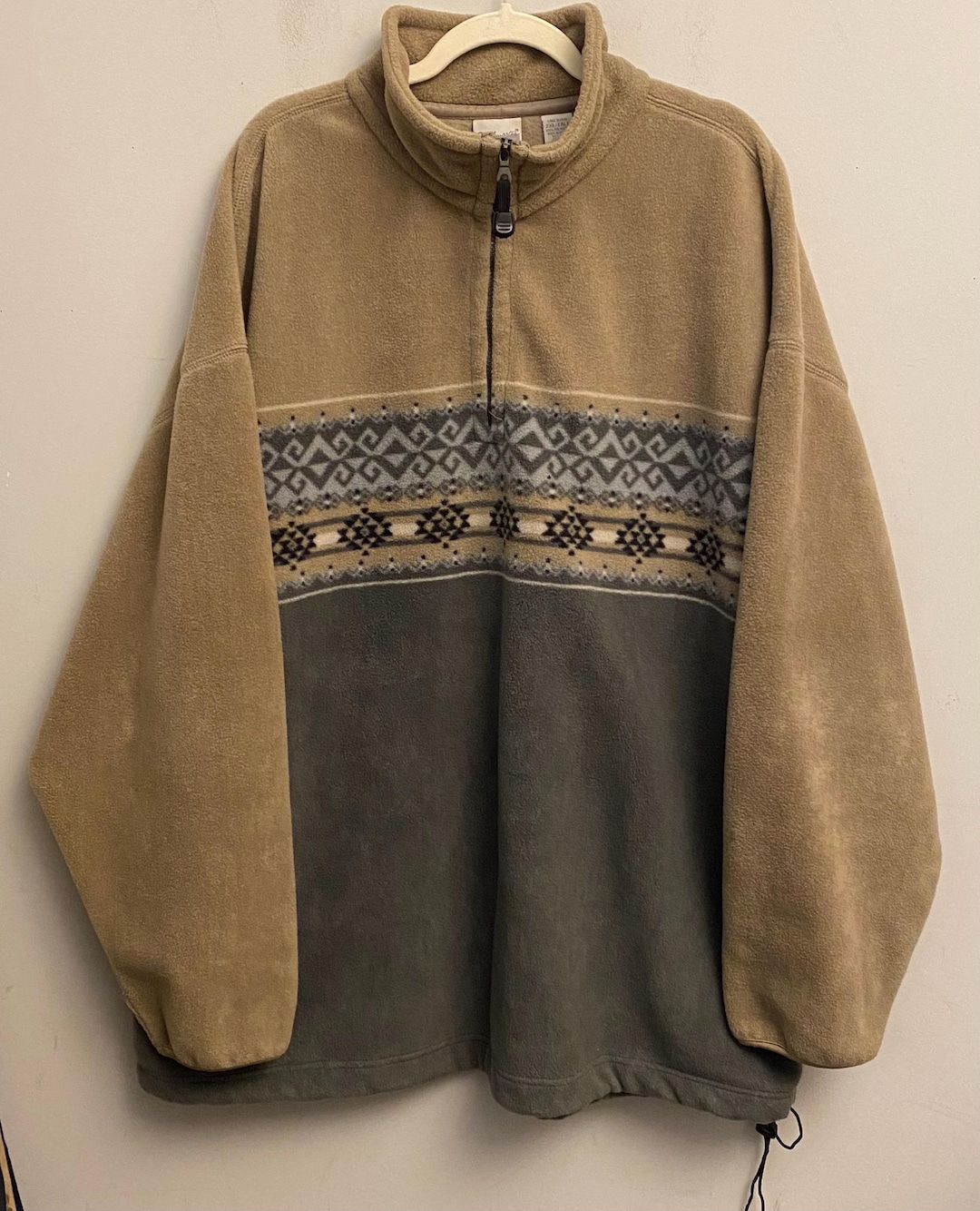 Vintage 1990s Fieldmaster Mens Quarter Zip Fleece Pullover Southwestern ...