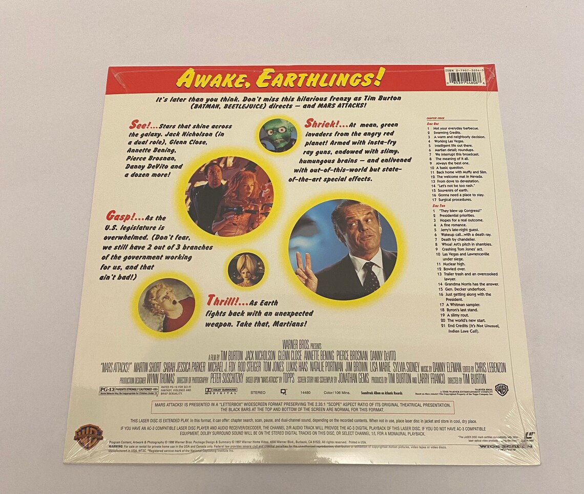 Mars Attacks Laser Disc 1997 Wide Screen Edition New Factory - Etsy