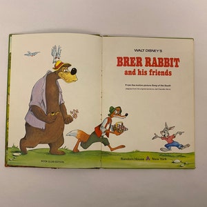 Vintage Brer Rabbit and His Friends HC Book 1973 Song of the South Walt ...