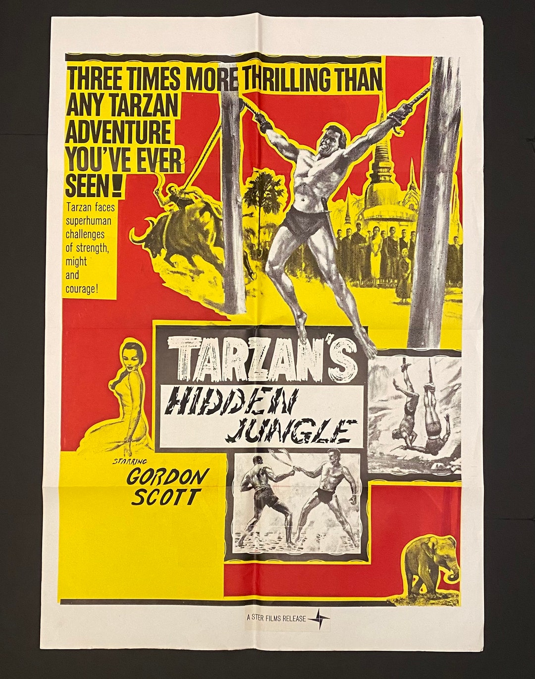 Vintage Tarzans Hidden Jungle Poster/advertisement A Ster Films Release ...