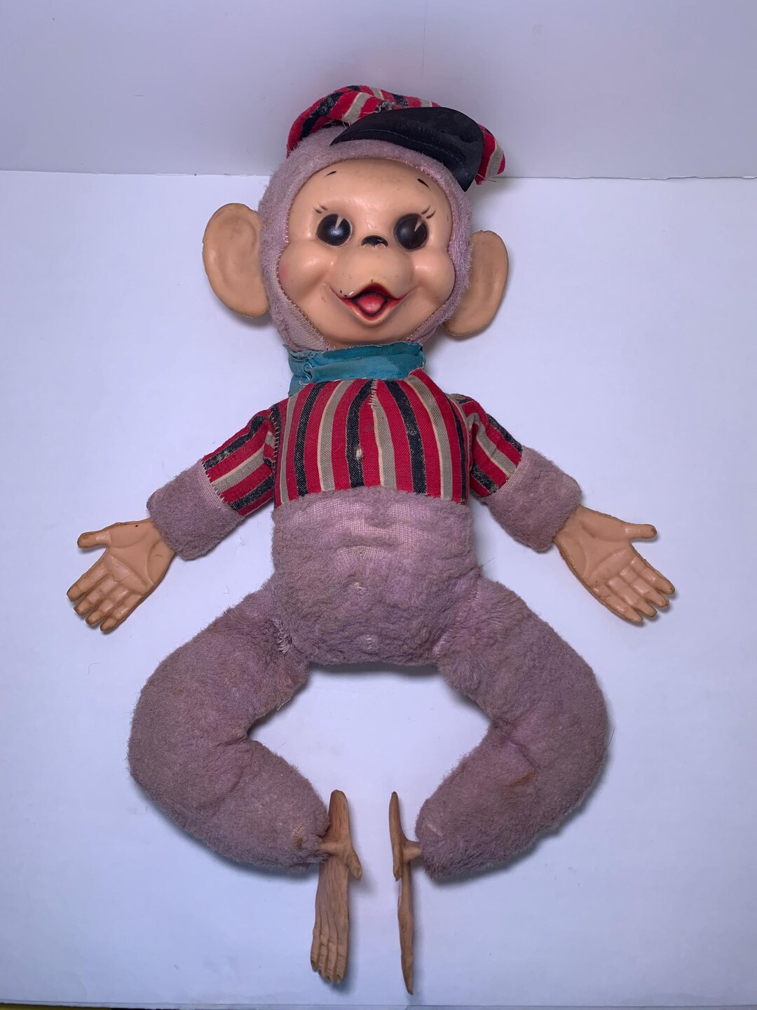 Vintage 1950s Rubber Faced Plush Monkey Handmade Zippy Rushton Read ...