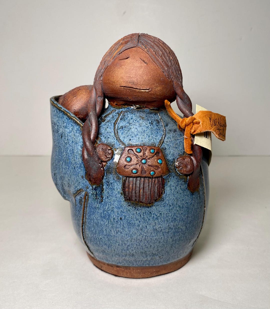 Vintage Val Knight Studios Art Pottery Native American Woman With Child ...