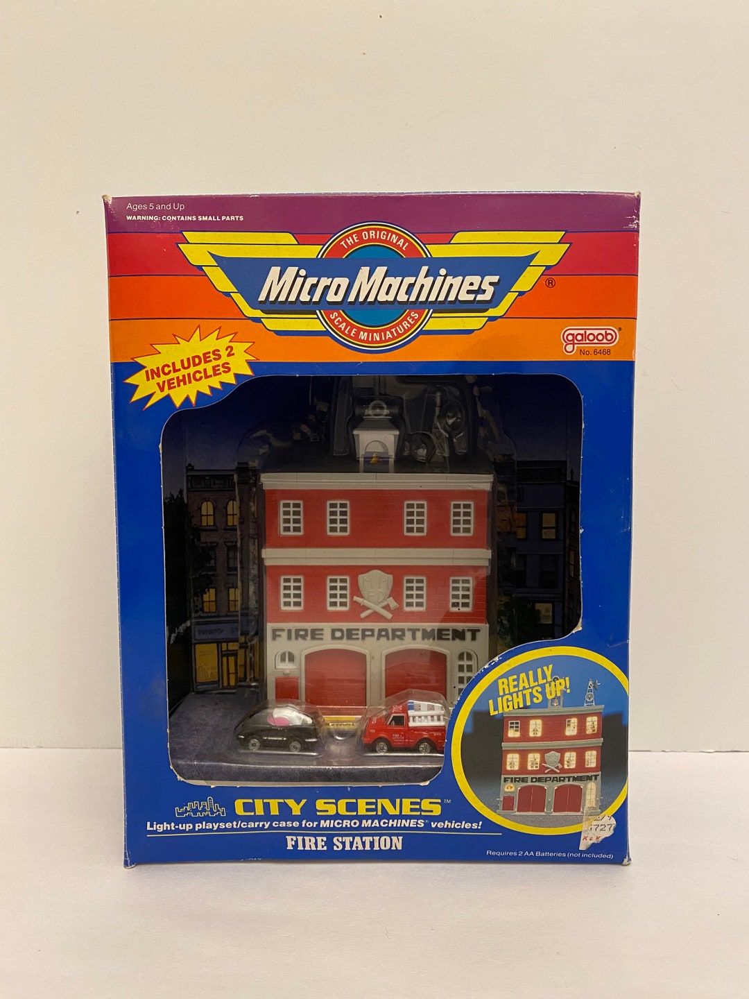 Micro Machines 1990 Light up Fire Station City Scenes 6468 Carrying ...