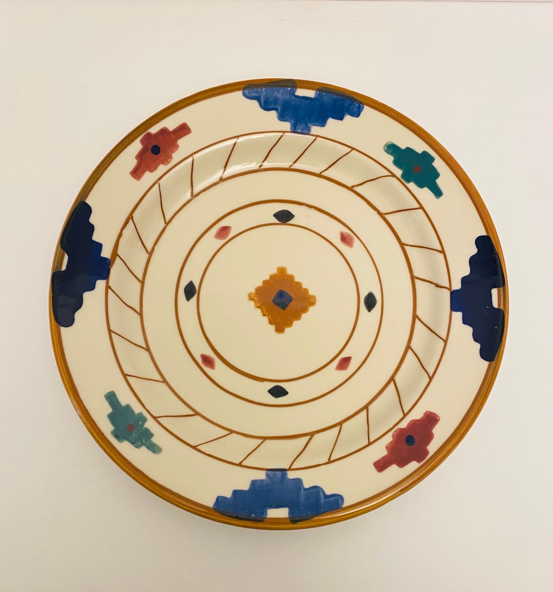 Vintage Hartstone Pottery 11 Cheyenne Southwest Aztec Design Dinner ...