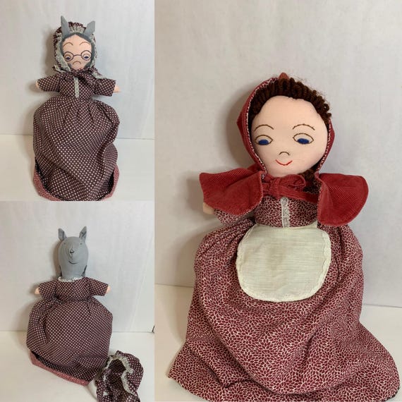 Vintage Topsy Turvy Doll 3 in 1 Little Red Riding Hood Grandma Big Bad Wolf Storybook Doll. T1 Etsy Australia