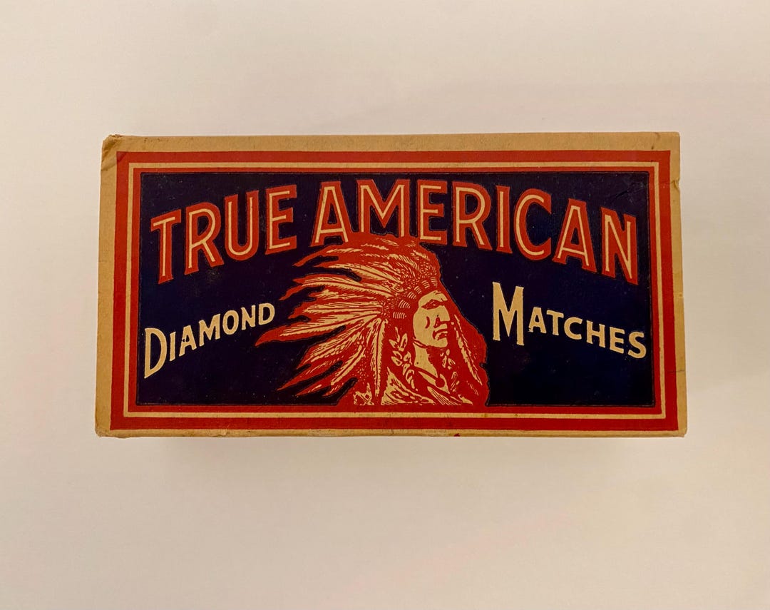 Vintage True American Diamond Matches Matchbox Native American Match ...