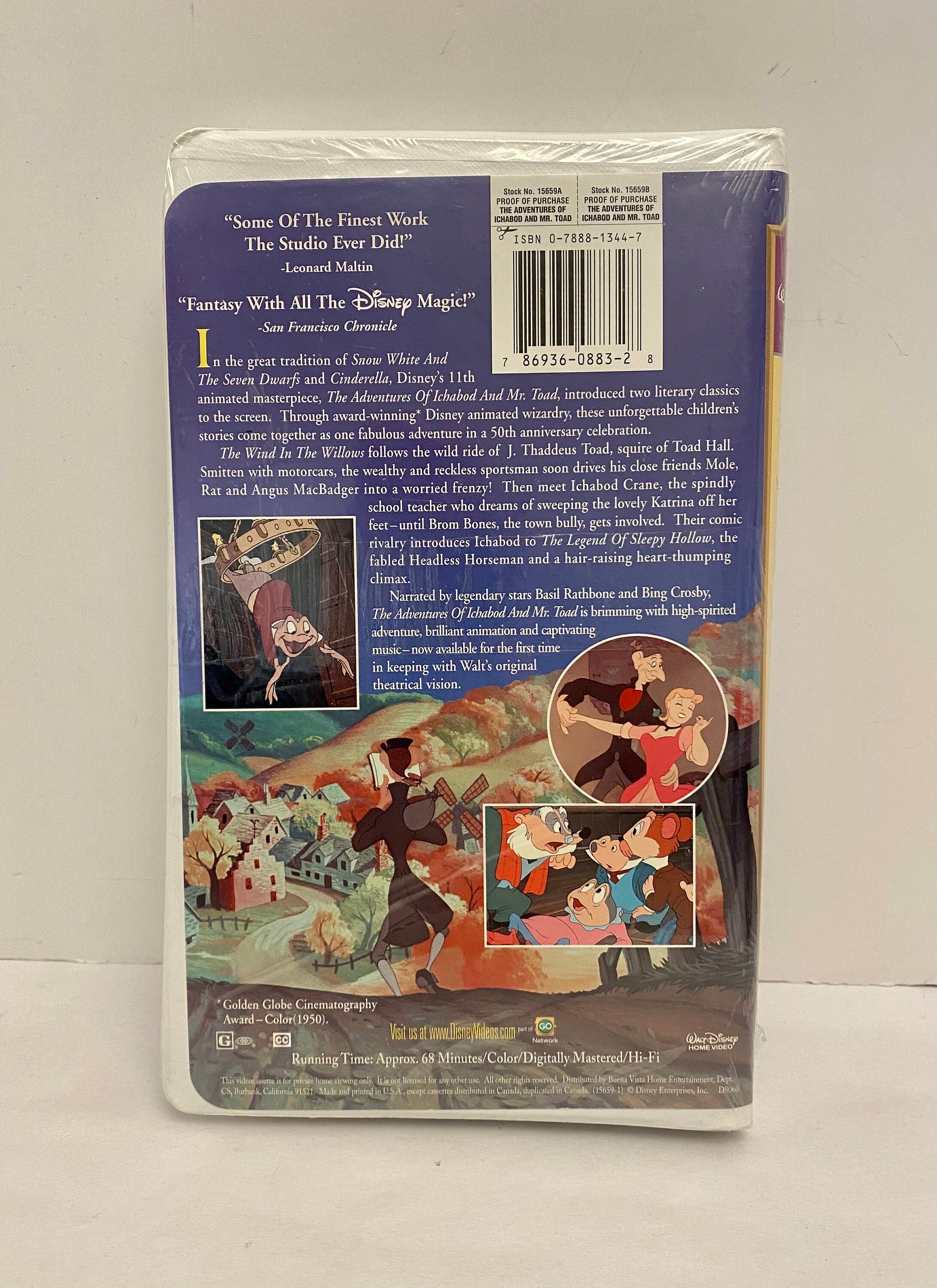 Disneys Masterpiece the Adventures of Ichabod & Mr. Toad VHS - Etsy
