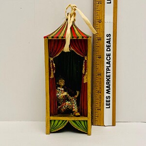 Vintage Handmade Jester Playing the Violin Christmas Diorama Stage ...