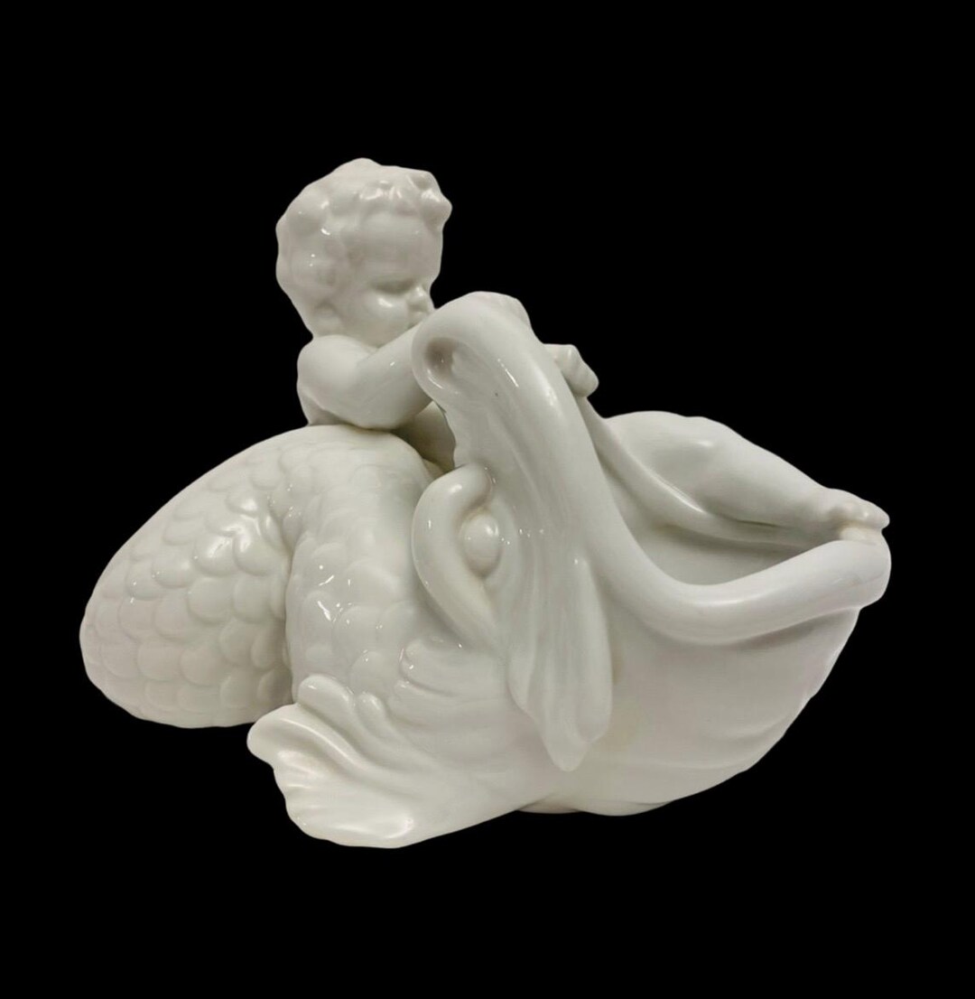 Vintage Cherub Angel Koi Fish Planter Vase Sculpture Numbered 54. - Etsy
