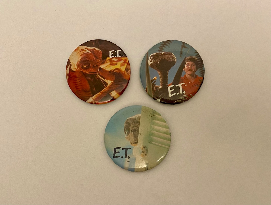 Vintage E.T. the Extra-terrestrial & Elliott Pinback Buttons 3 1980s ...