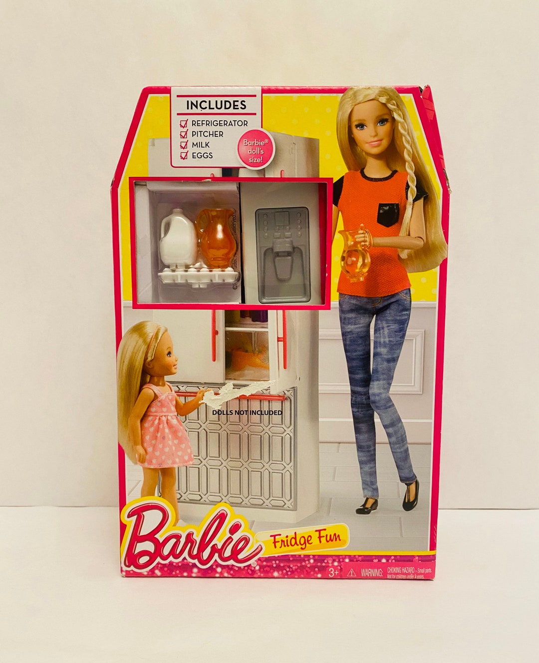 Barbie Fridge Fun NIB Includes Refrigerator Pitcher Milk & Eggs Ages 3 ...