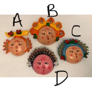 Vintage Handcrafted COCONUT SHELL Face-masks Handmade, Hand Painted ...