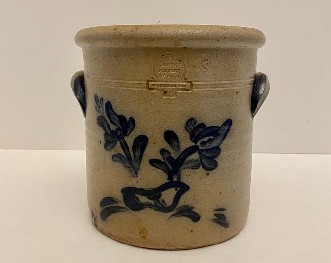 Vintage Rowe Pottery Works Stoneware 6.5 Tall Crock Cambridge Wisconsin ...