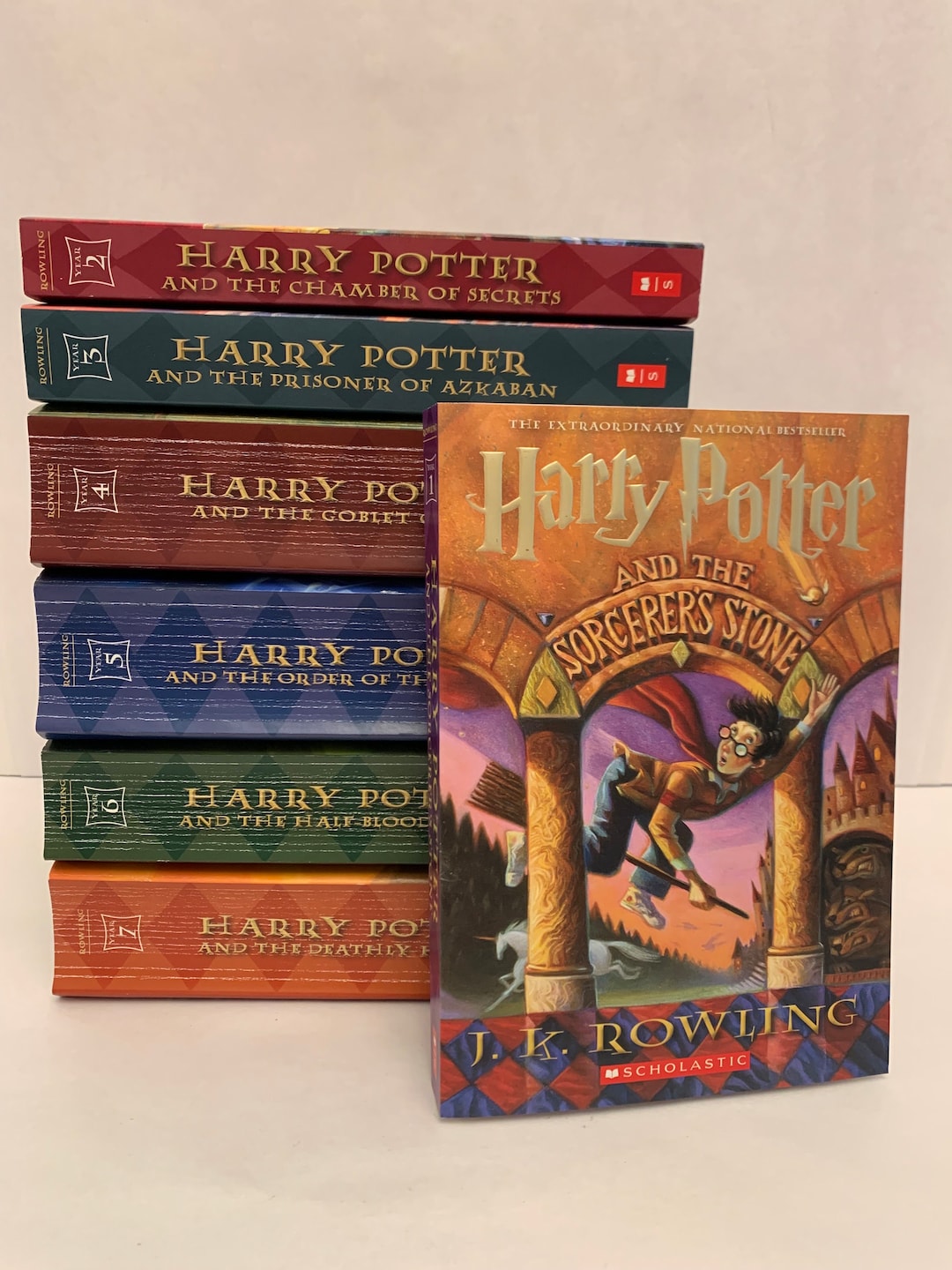 Harry Potter Series Books 1-7 Scholastic Paperback Set J.K. Rowling - Etsy