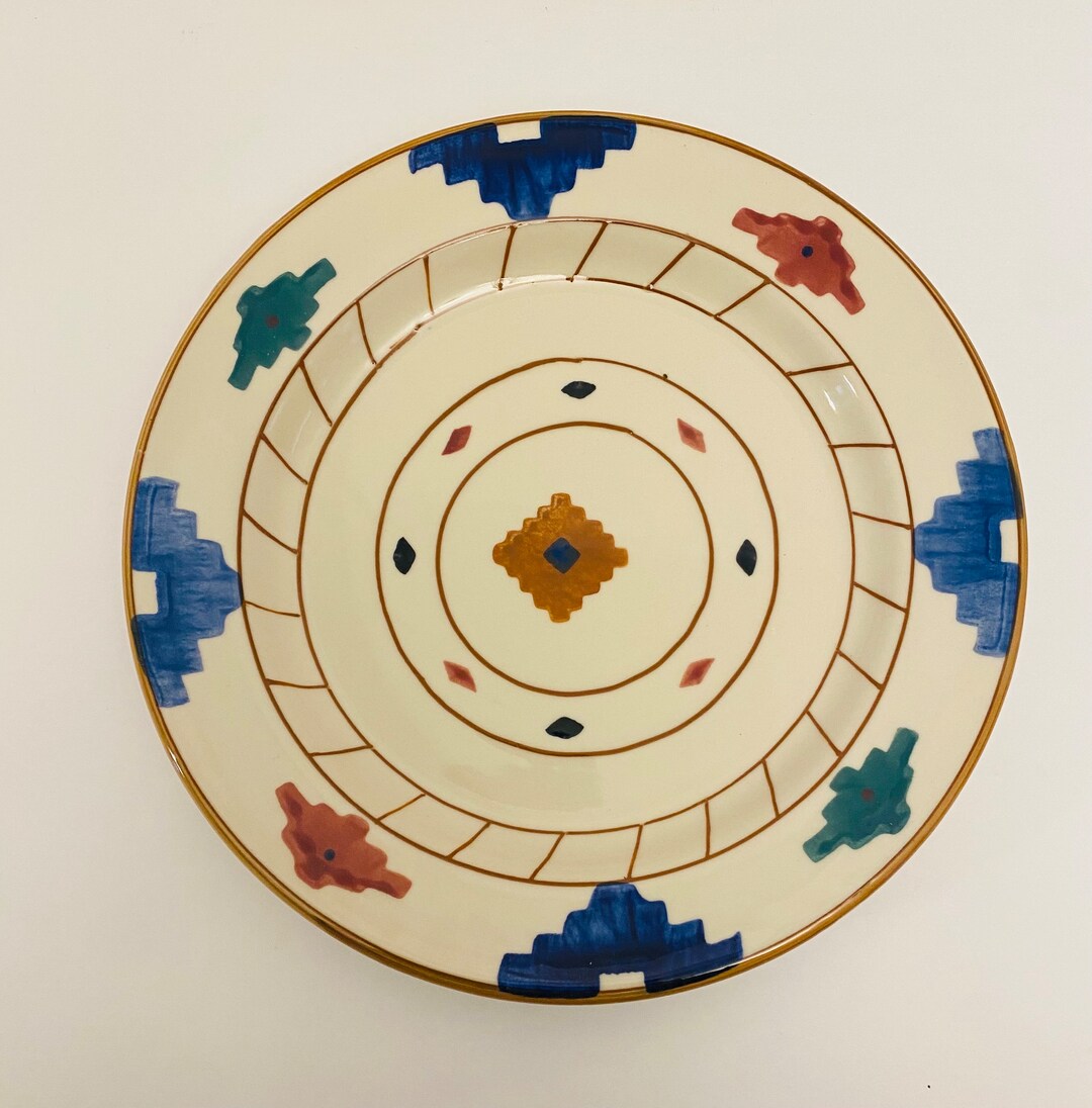Vintage Hartstone Pottery 11 Cheyenne Southwest Aztec Design Dinner ...