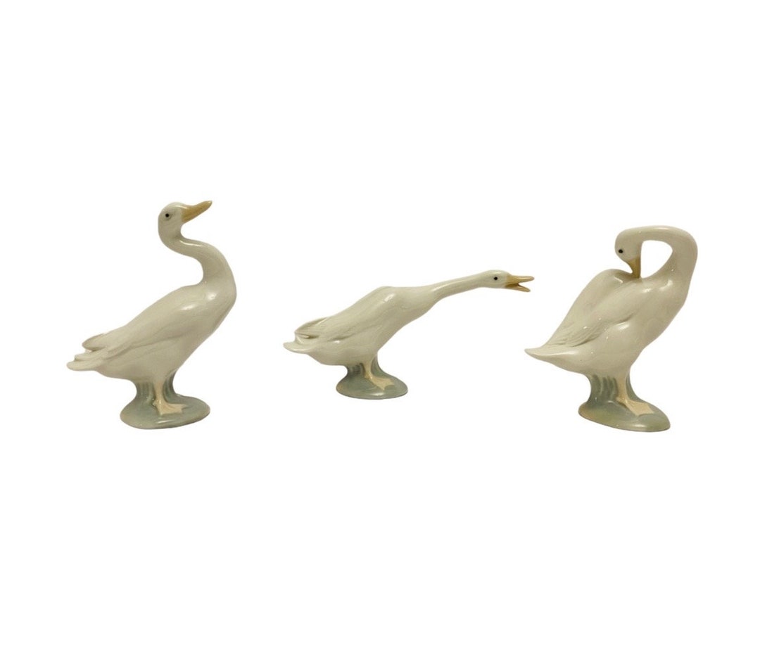 Vintage Lladro Goose Trio 3 Porcelain Figurines Home Decor. - Etsy