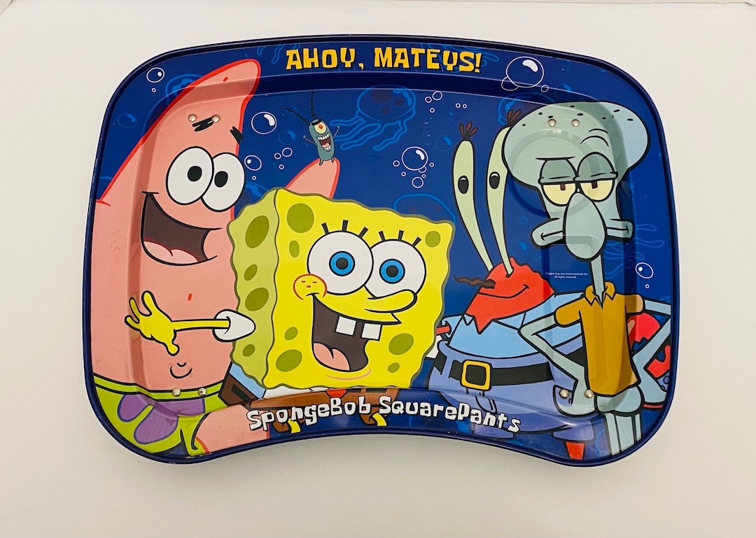 Vintage 16.75 Spongebob Squarepants Metal TV Tray W/folding Legs Viacom ...