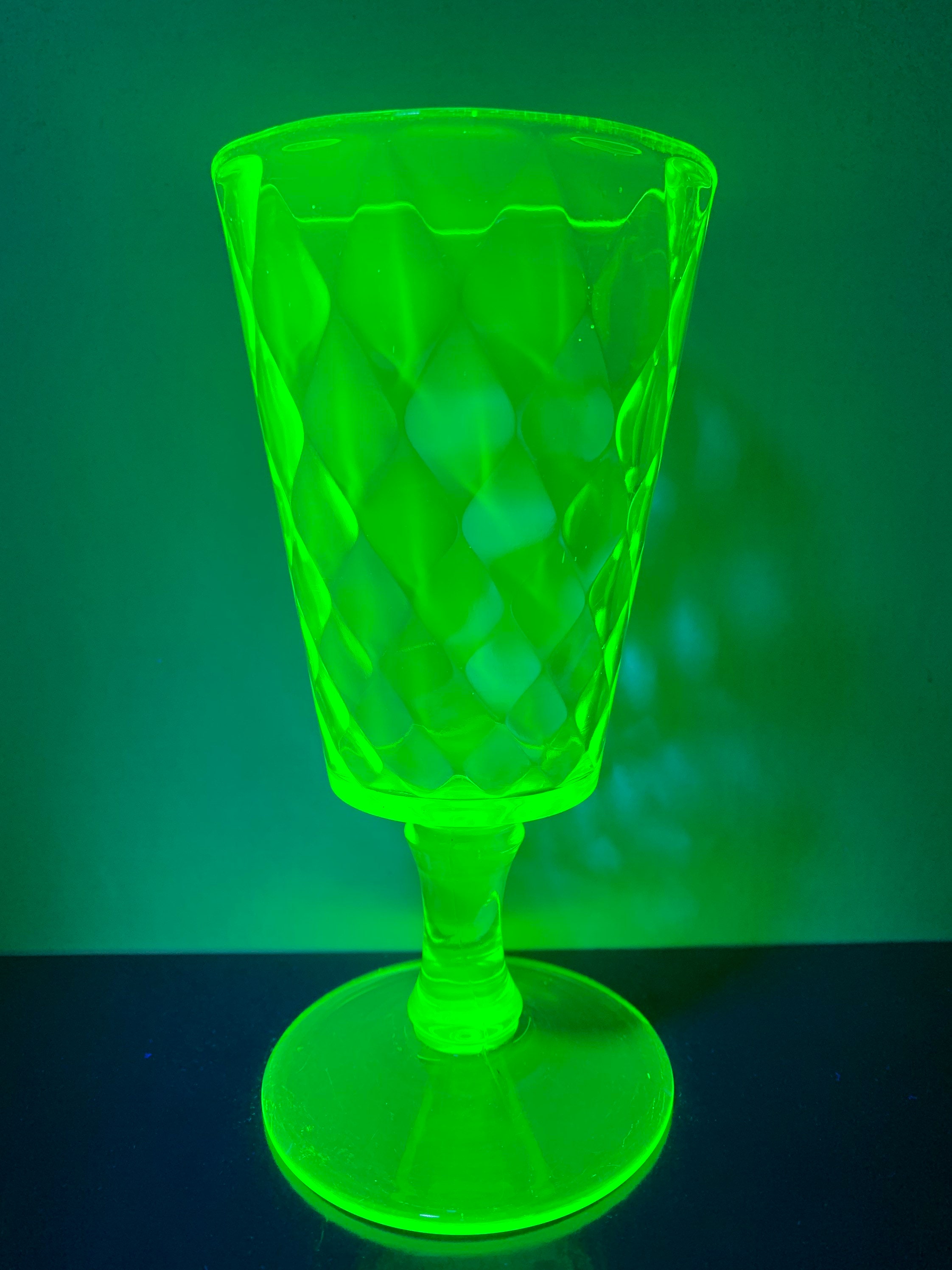 Bryce Brothers Diamond Quilt EAPG Goblet 19th Century Yellow - Etsy