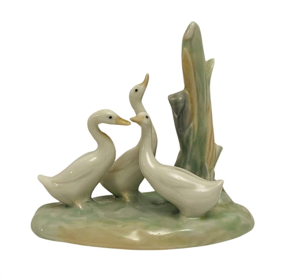 Vintage NAO Lladro 3 Geese in Reeds Porcelain Figurine Spain. - Etsy