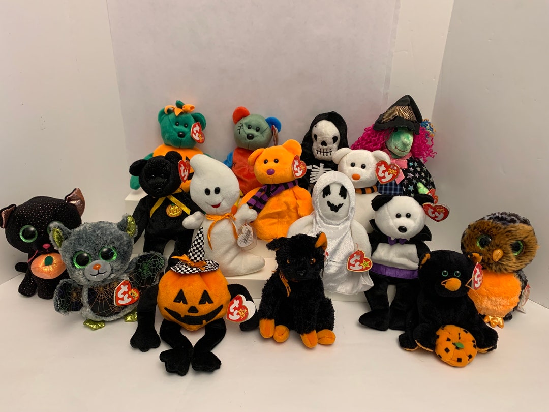 Vintage Ty Beanie Babies Collection mixed Lot of 16 HALLOWEEN THEMED ...