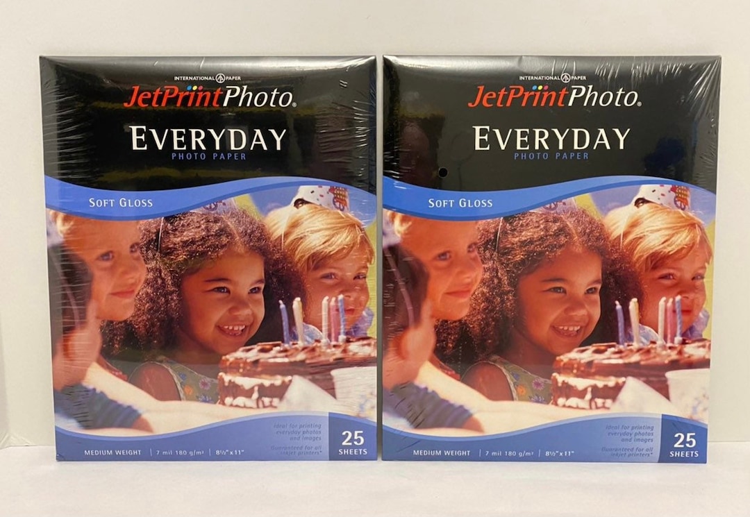 Jet Print Photo Paper Everyday Soft Gloss 8.5 X 11 Medium Weight 2 ...