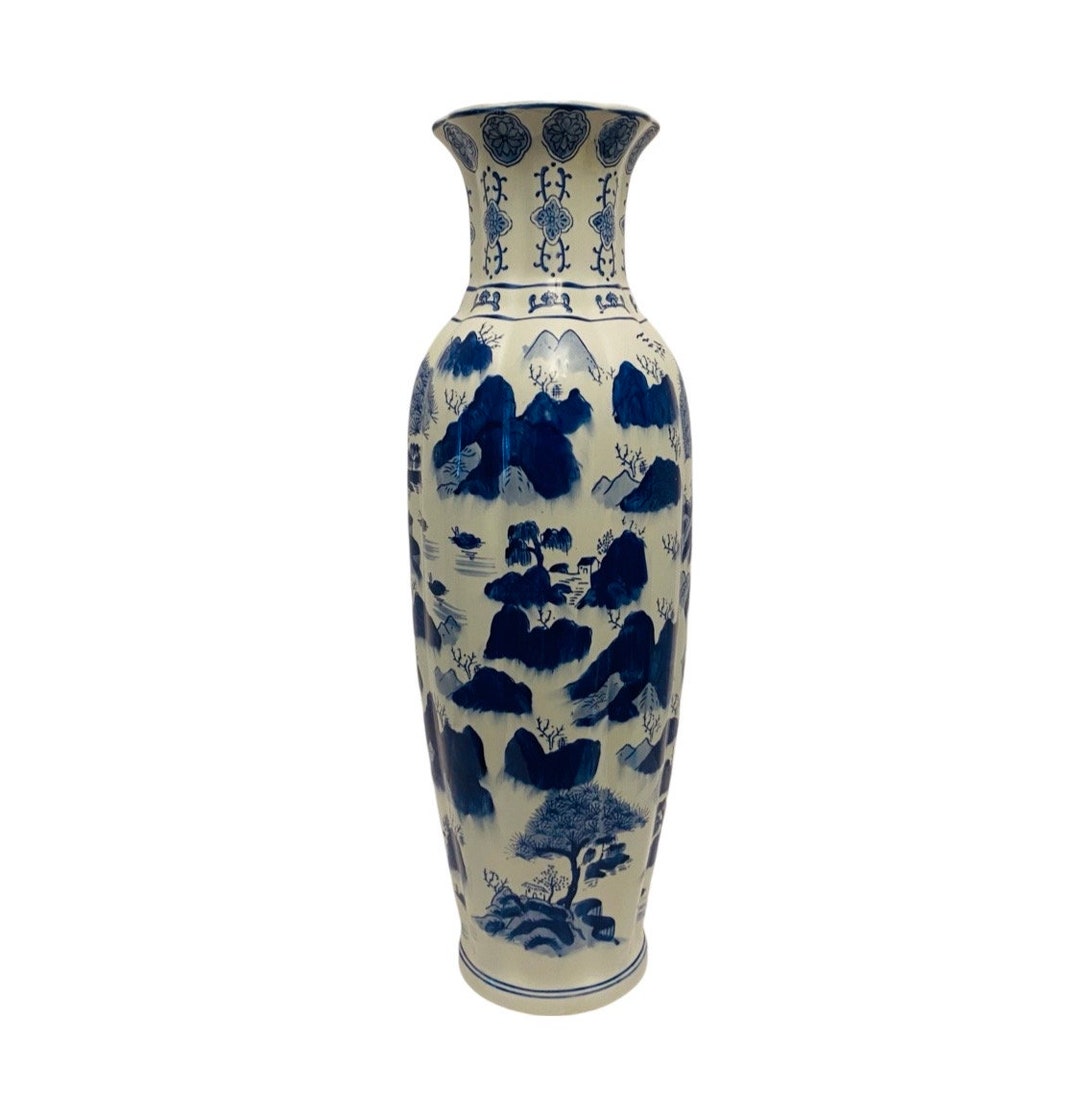 Vintage Bombay Company 24 Tall Blue & White Porcelain Vase Rare. - Etsy