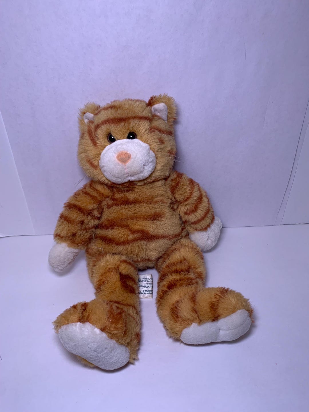 Vintage Build A Bear Workshop Cat Plush 16 Orange Brown Stripes Stuffed ...