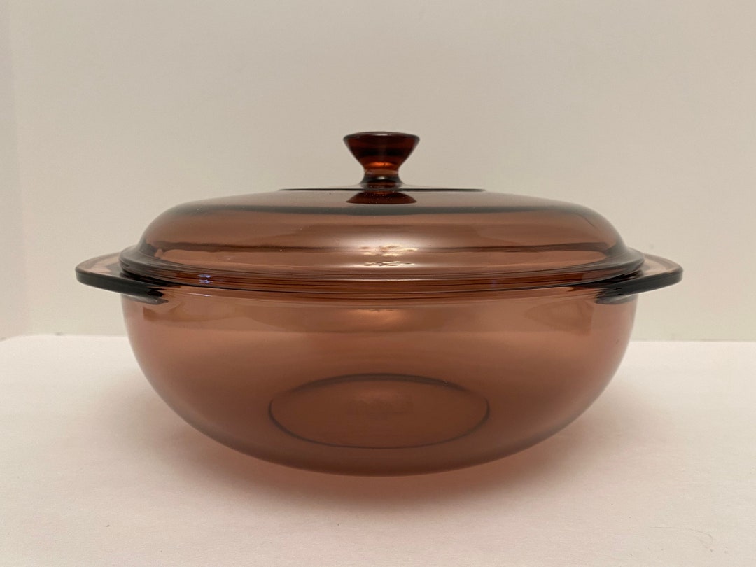 Vintage Pyrex Cranberry Glass Casserole Baking Dish Bowl With Lid 2 Qt ...