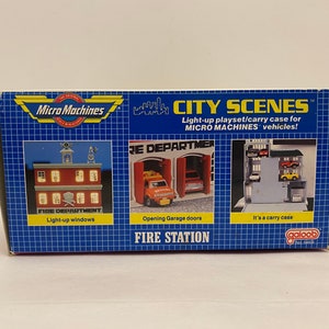 Micro Machines 1990 Light up Fire Station City Scenes 6468 Carrying ...